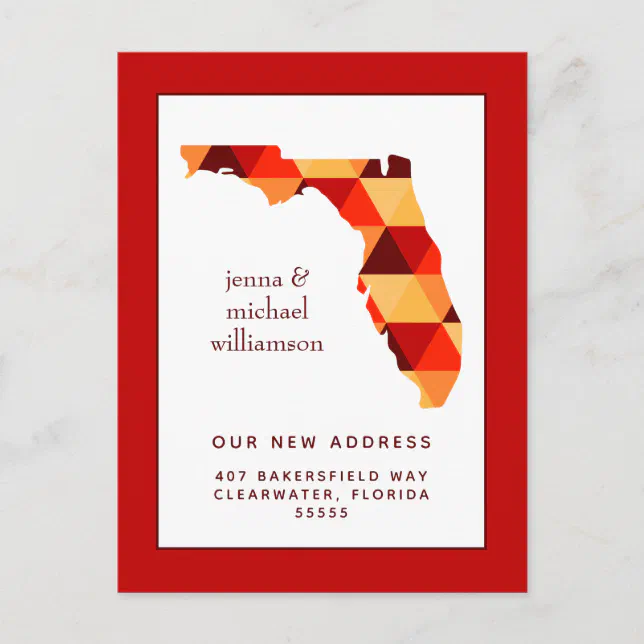 Our New Address | Florida Geometric Postcard | Zazzle