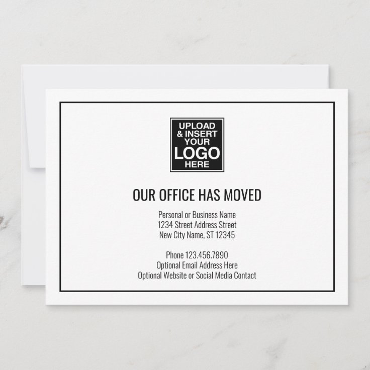 Our New Address Information with Business Logo Announcement | Zazzle