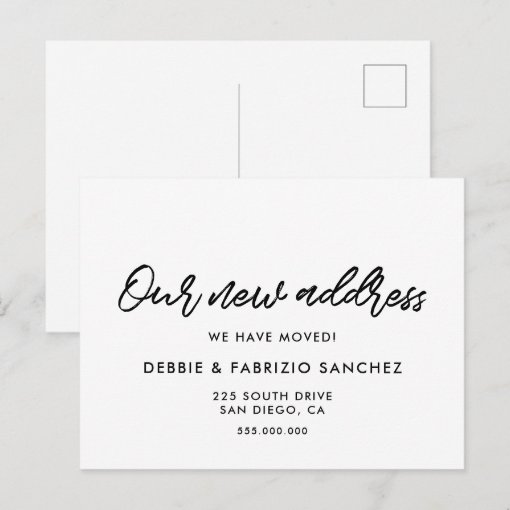 Our new address Modern moving announcement Postcard | Zazzle