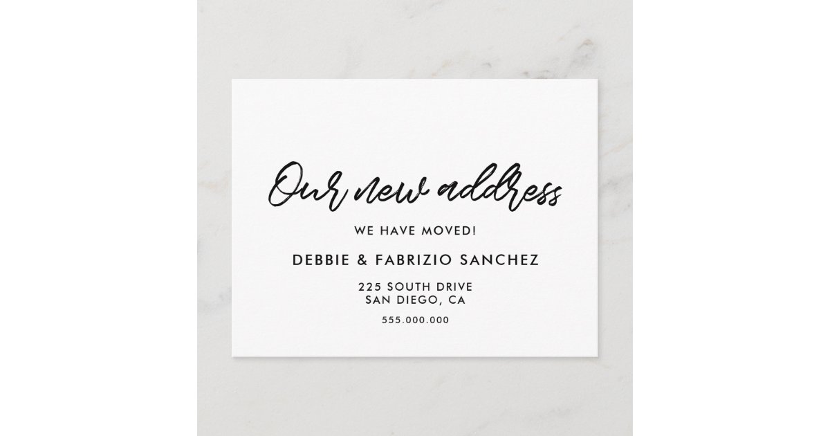 Our new address Modern moving announcement Postcard | Zazzle