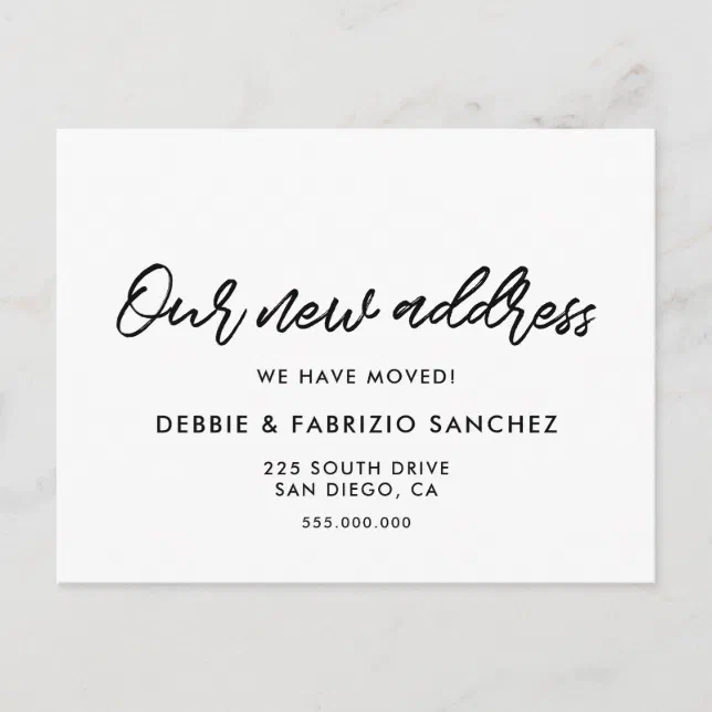 Our new address Modern moving announcement Postcard | Zazzle