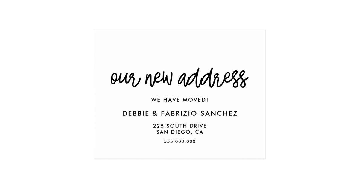 Our new address Simple moving announcement Postcard | Zazzle.com