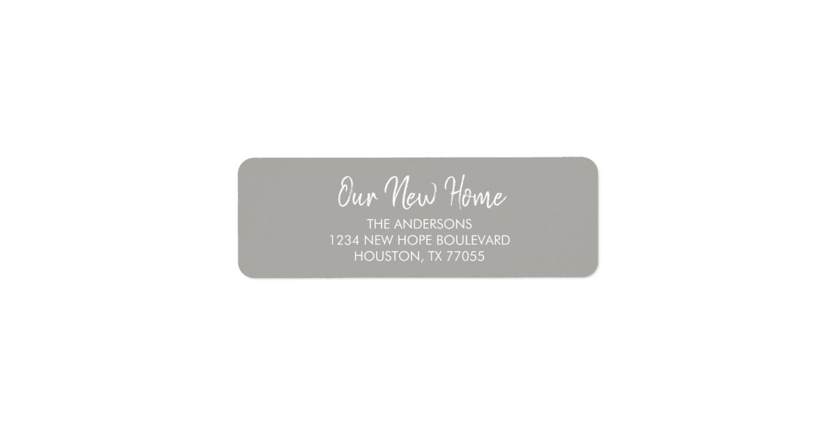 Our New Home Return Address Labels | Grey | Zazzle