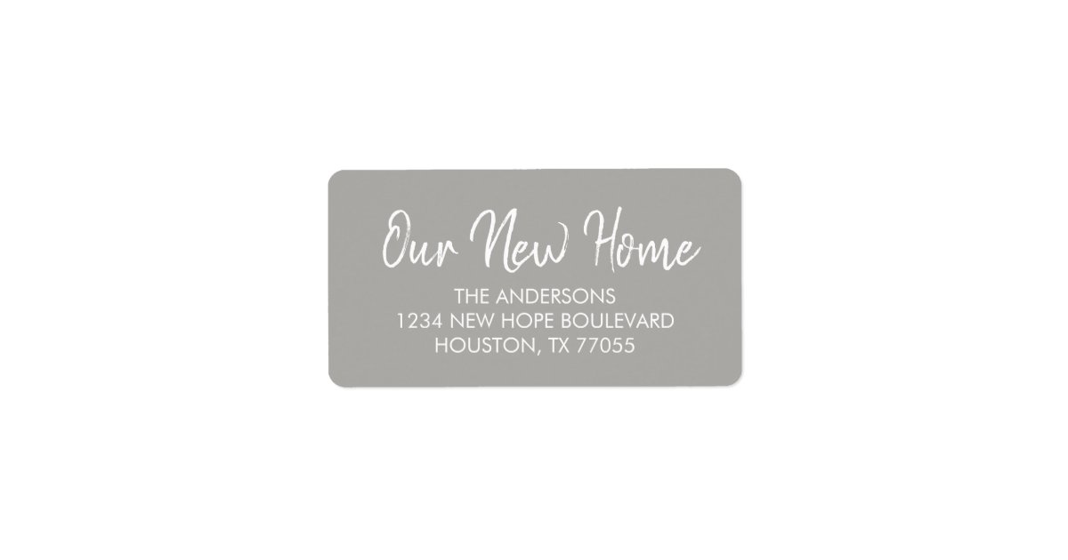 Our New Home Return Address Labels | Grey | Zazzle.com