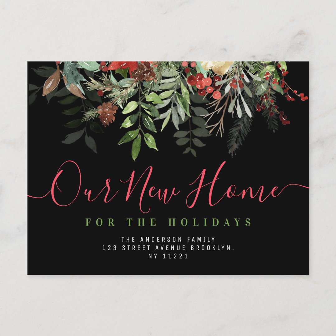 Our New Home script lettering New Home Postcard | Zazzle