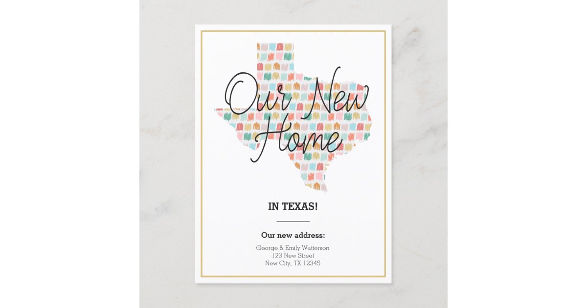 Our New Home - Texas Moving Announcement Postcard | Zazzle