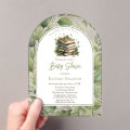 Our Next Chapter Begins Books Baby Shower Acrylic Invitations | Zazzle