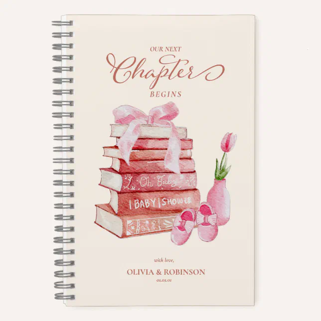 Our next chapter Story book Pink Girl Baby shower | Zazzle