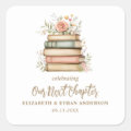 Our Next Chapter Storybook Baby Shower Party Square Sticker | Zazzle