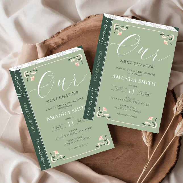 Our Next Chapter Storybook Fairytale Baby Shower Invitation | Zazzle