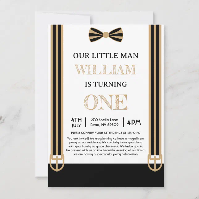 Our Notorious Little Man First Birthday Party Invitation | Zazzle