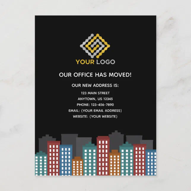 Our Office Has Moved Change Of Address Business Postcard | Zazzle