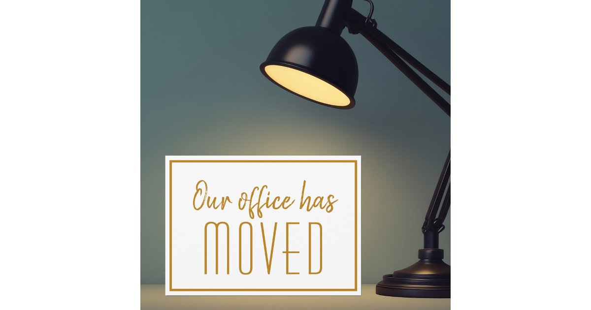 Our Office Has Moved Chic Gold Business Moving Announcement | Zazzle