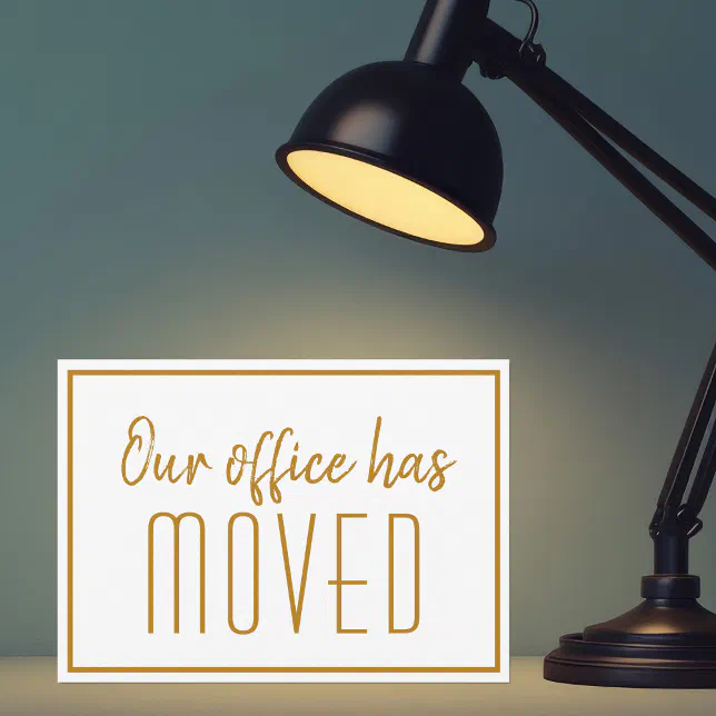 Our Office Has Moved Chic Gold Business Moving Announcement | Zazzle