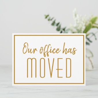 Our Office Has Moved Chic Gold Business Moving Announcement | Zazzle