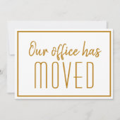 Our Office Has Moved Chic Gold Business Moving Announcement | Zazzle