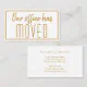 Our Office Has Moved Chic Gold New Address Business Card | Zazzle