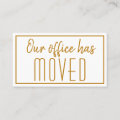 Our Office Has Moved Chic Gold New Address Business Card | Zazzle