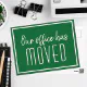 Our Office Has Moved Green White Business Moving Postcard | Zazzle