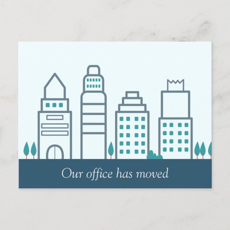 Our Office Has Moved Modern Business New Address Announcement Postcard ...