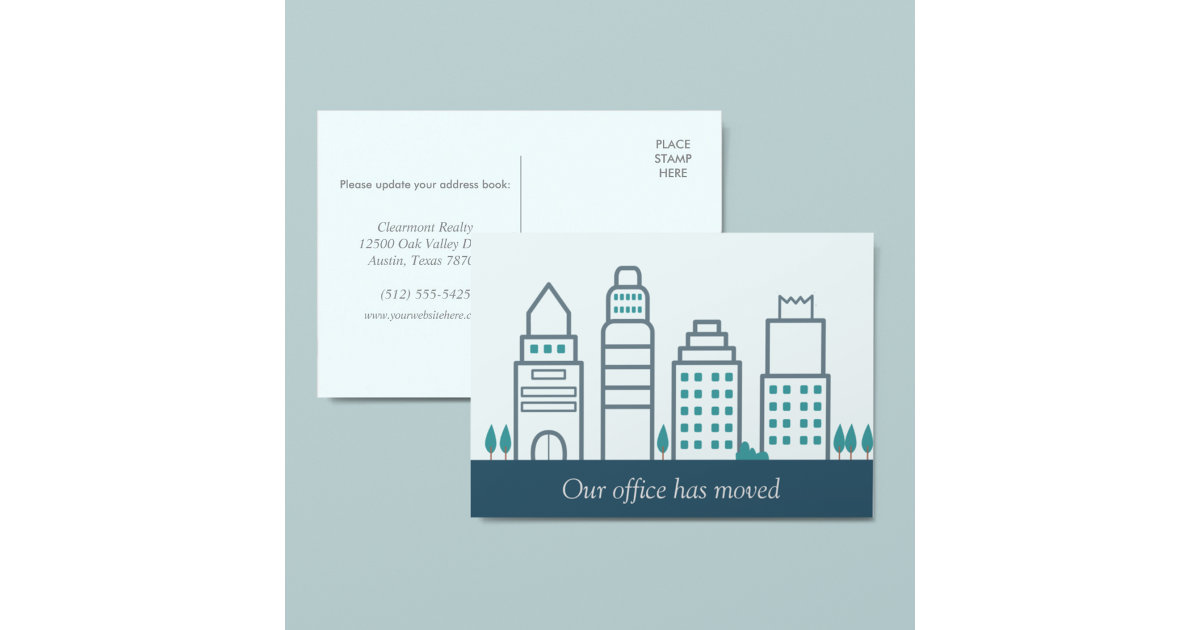 Our Office Has Moved Modern Business New Address Announcement Postcard ...