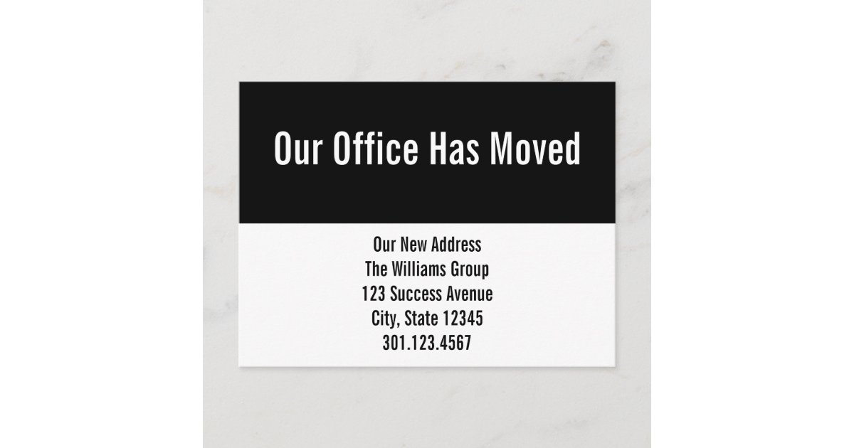 Our Office Has Moved Moving Announcement Postcard | Zazzle