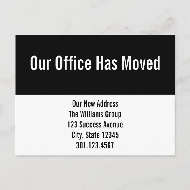 Our Office Has Moved Moving Announcement Postcard | Zazzle