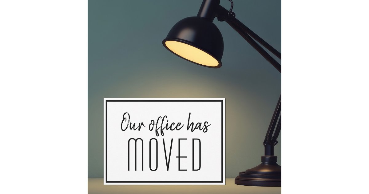 Our Office Has Moved Simple Modern Business Moving Announcement | Zazzle