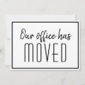 Our Office Has Moved Simple Modern Business Moving Announcement | Zazzle