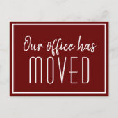Our Office Has Moved Simple Red Business Moving Postcard | Zazzle
