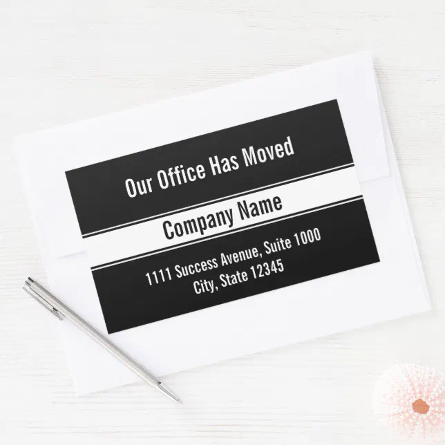 Our Office Has Moved Template Moving Announcement Rectangular Sticker ...