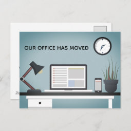 Our Office Moved Business Change of Address Desk Announcement Postcard ...