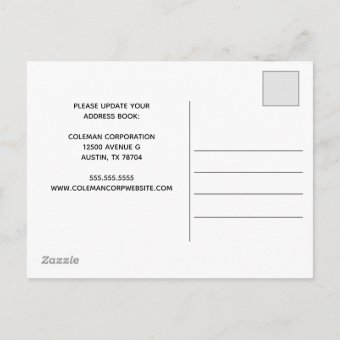 Our Office Moved Business Change of Address Desk Announcement Postcard ...