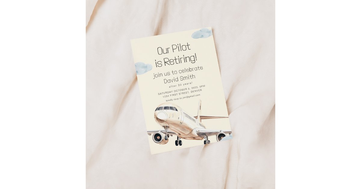 Our Pilot is Retiring Party Invitation | Zazzle