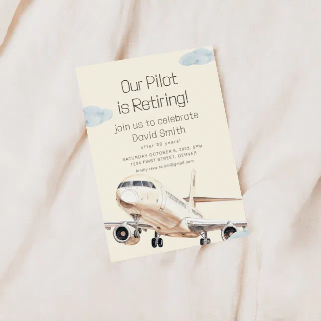 Our Pilot is Retiring Party Invitation | Zazzle