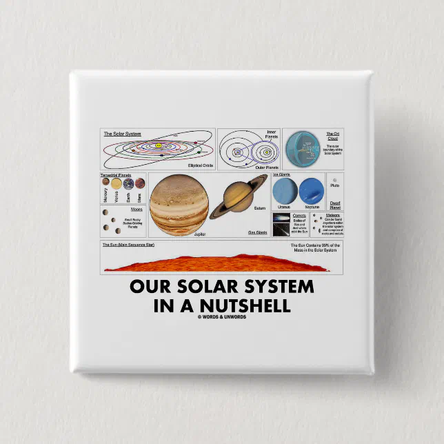 Our Solar System In A Nutshell Button | Zazzle