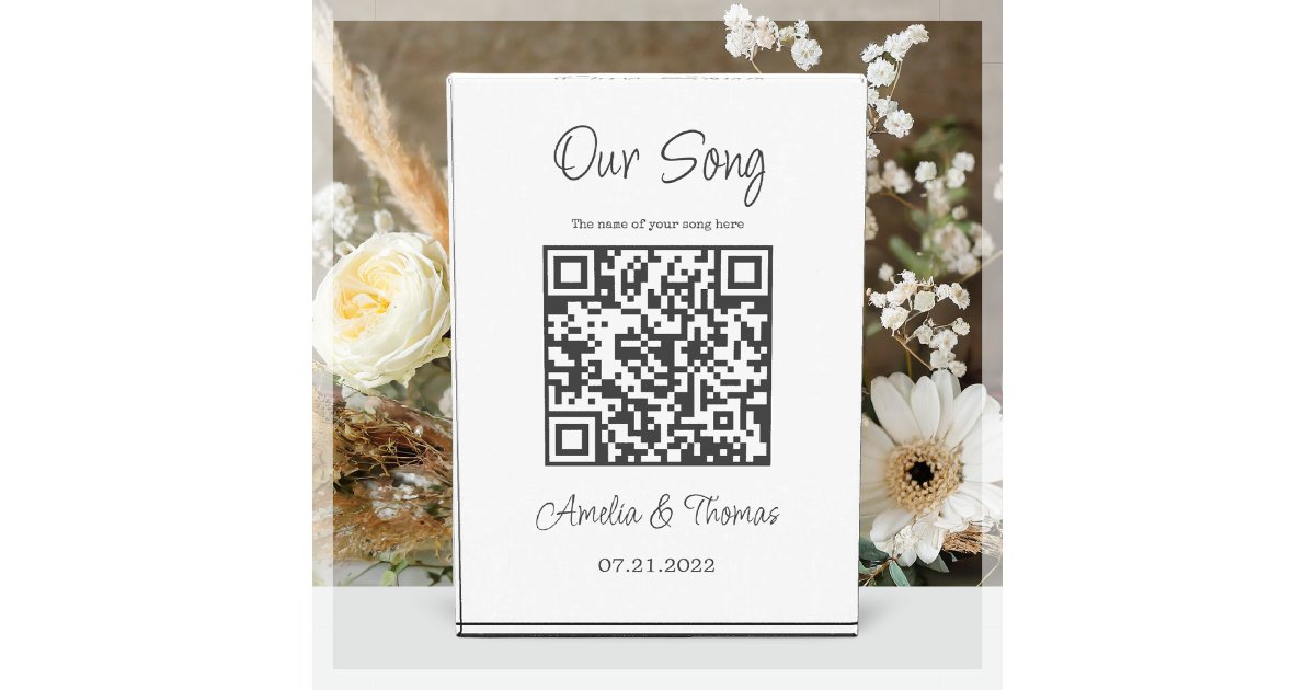 Our Song Custom QR Code | Keepsake Photo Block | Zazzle