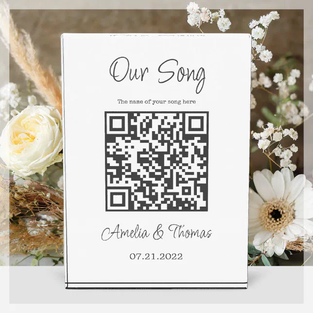 Our Song Custom QR Code | Keepsake Photo Block | Zazzle