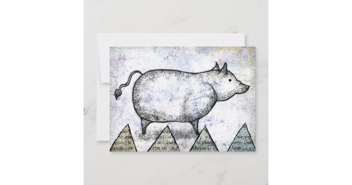 Our Stoic Pig Greeting Card | Zazzle