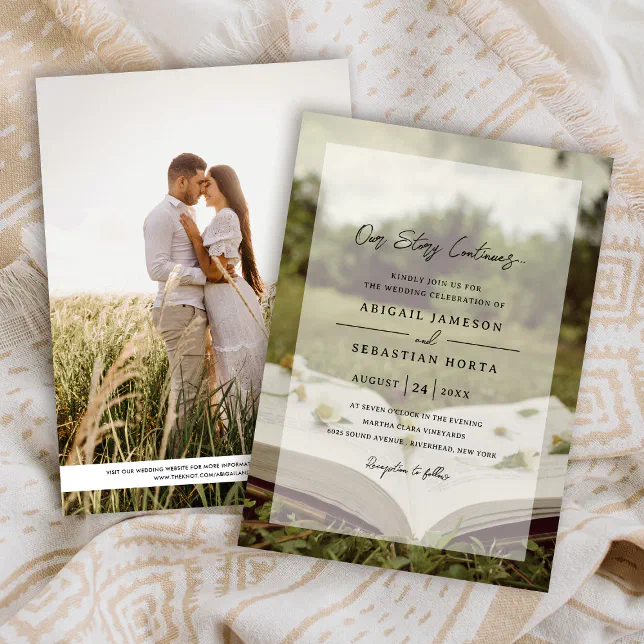 Our Story Continues | Storybook Photo Wedding Invitation | Zazzle