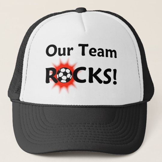 "Our Team Rocks" Soccer Hat | Zazzle.com