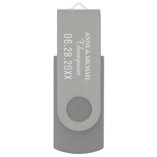 Our Wedding photos saved on a gray Flash Drive | Zazzle