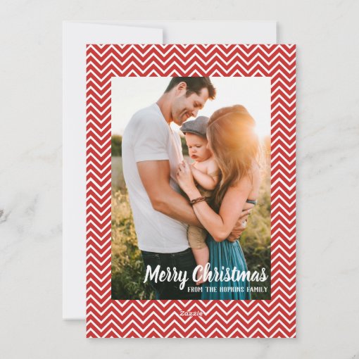 our year in review, family event Christmas red Hol Holiday Card | Zazzle
