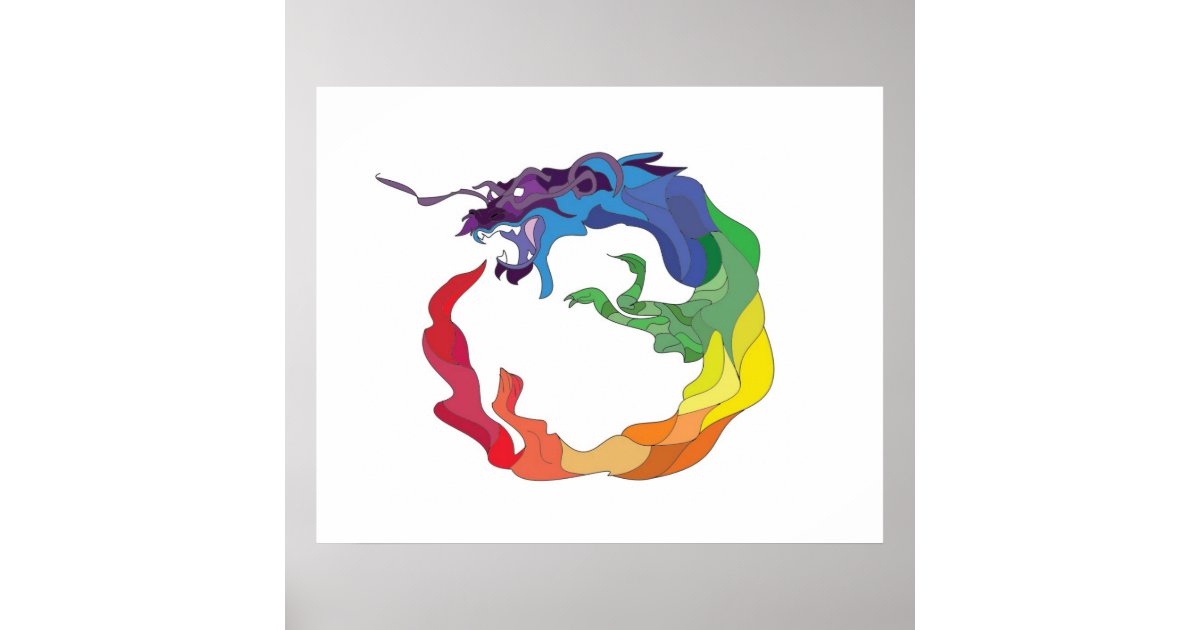 ouroboros chakra rainbow poster | Zazzle