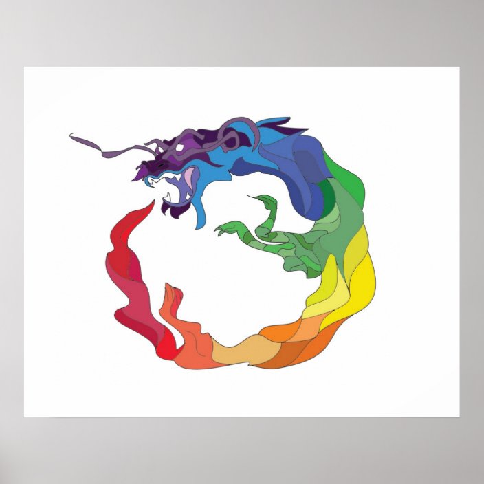ouroboros chakra rainbow poster | Zazzle.com