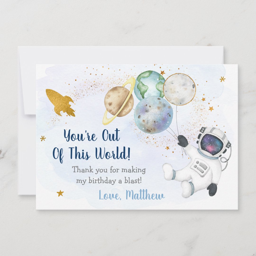 Out Of This World Astronaut Space Thank You | Zazzle