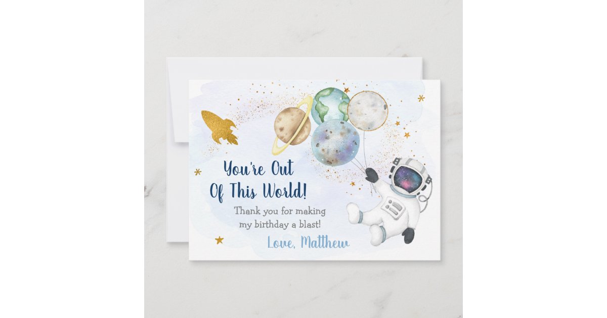 Out Of This World Astronaut Space Thank You | Zazzle