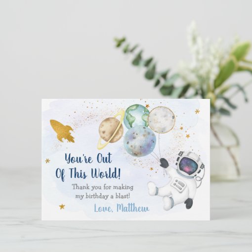 Out Of This World Astronaut Space Thank You | Zazzle