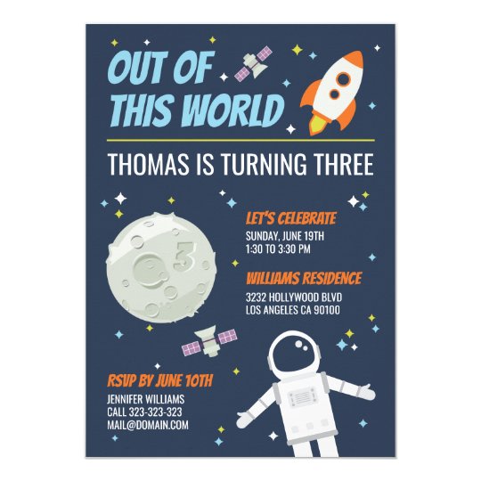 Out of this World Outer Space Kids Birthday Party Invitation | Zazzle.com