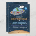 Out of This World Space Alien Spaceship Birthday Invitation | Zazzle